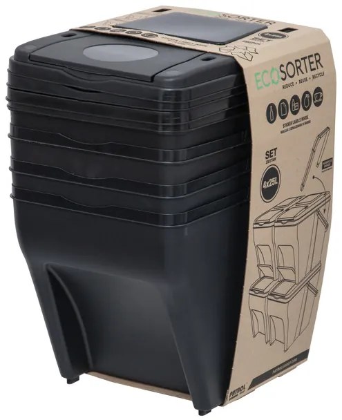 Stohovatelný odpadkový koš ECOSORTER na tříděný odpad 4x25l 16396