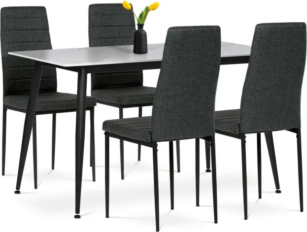 Jídelní stůl 130x70 cm se čtyřmi židlemi ASE-1004 BK2