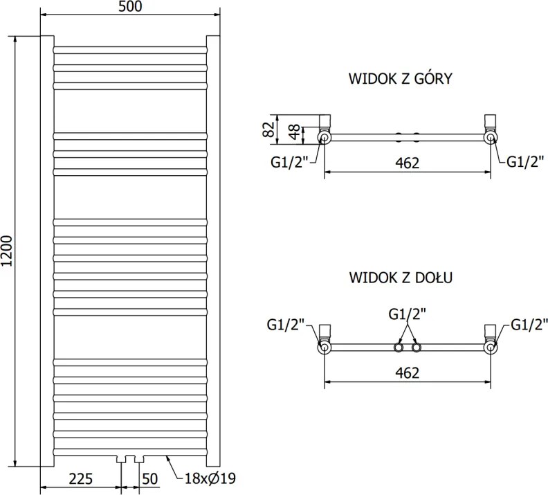 Mexen Yodo topné těleso 1200 x 500 mm, 389 W, černá, W113-1200-500-00-70