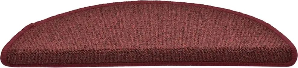 Schodové rohože 15 ks 56 x 17 x 3 cm bordó půlkulaté 322372