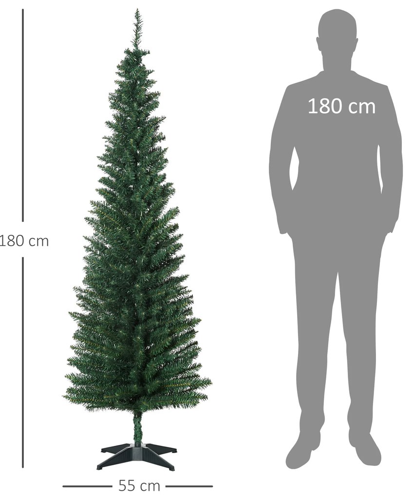 HOMCOM Vánoční stromek 390 špiček zelený Ø 55 x H180 cm