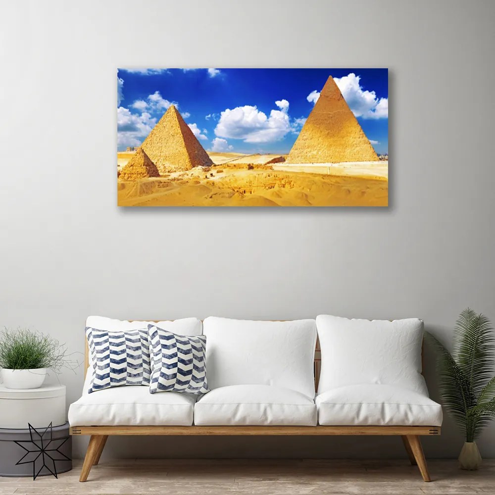 Obraz na plátně Poušť Piramidy Krajina 125x50 cm