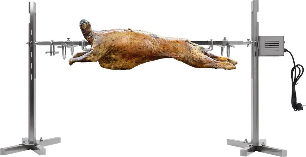 vidaXL Grilovací rožeň s motorkem nerezová ocel 207 x 45 x 81 cm
