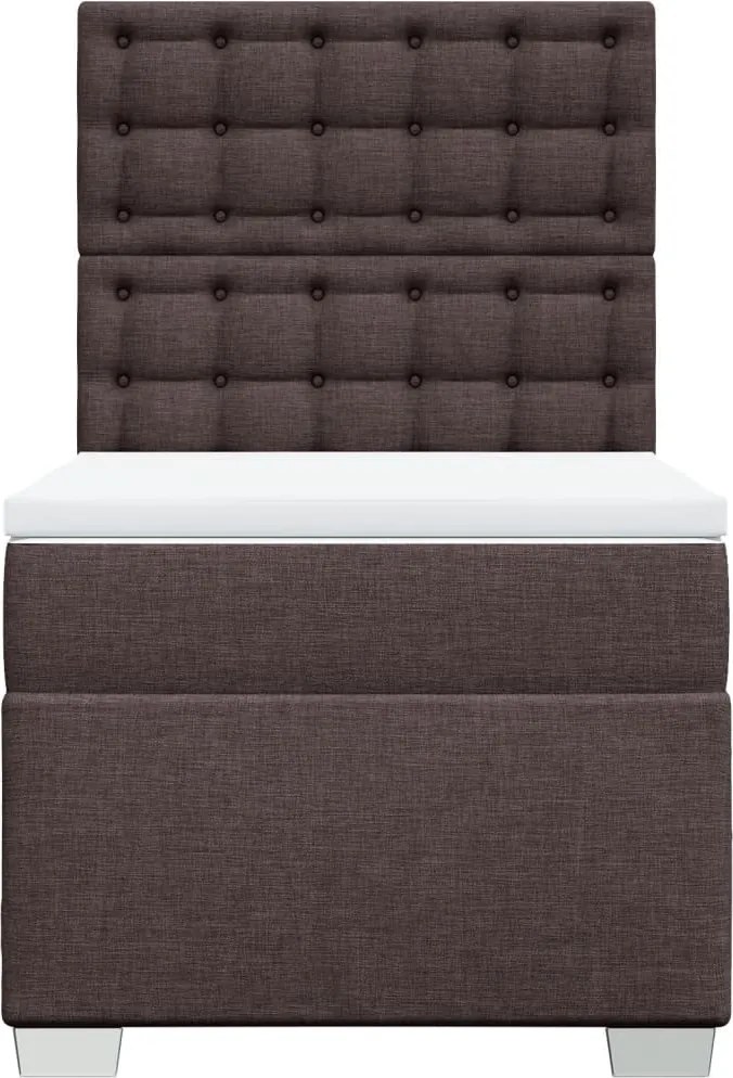 Box spring postel s matrací tmavě hnědá 90x200 cm textil 3292688