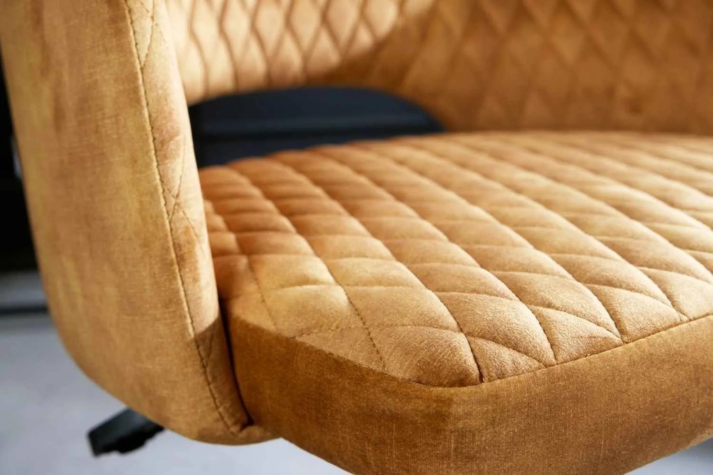 Designová kancelářská židle Laney hořčicový samet