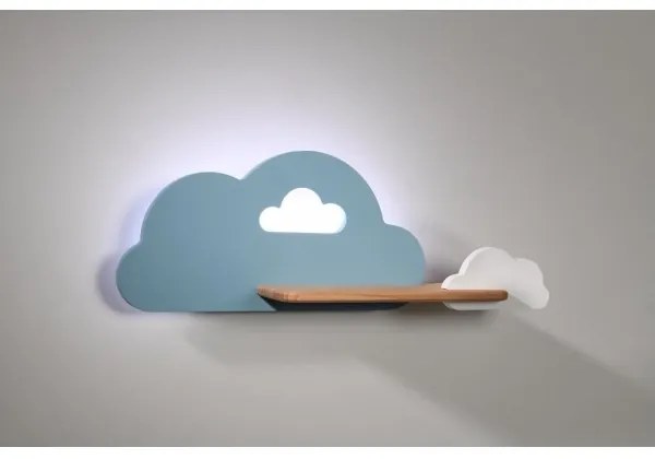LED Dětské nástěnné svítidlo s poličkou CLOUD LED/5W/230V modrá/bílá