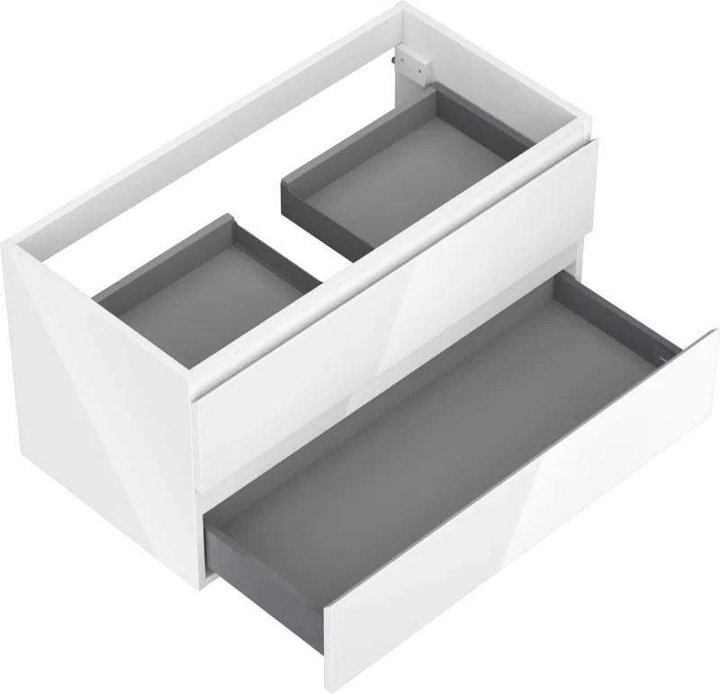 Mexen Orio, koupelnová skříňka 90 cm, 2 zásuvky, bílá lesklá, 91A10-09047-2-BFF00