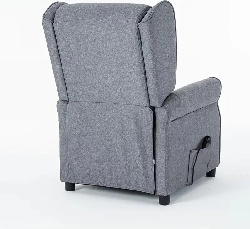 TV křeslo ušák STILO PLUS s elektrickým polohováním — látka, šedá, nosnost 130 kg