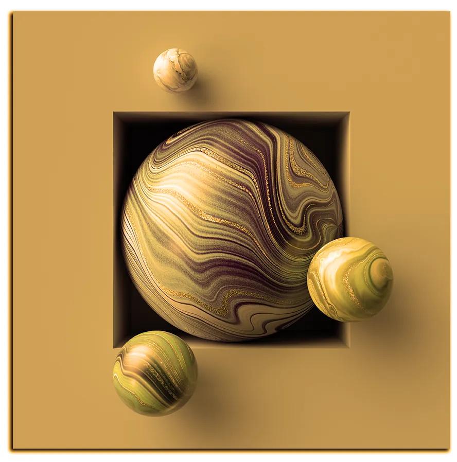 Obraz na plátně - Mramorové barevné kuličky - čtverec 388FA (80x80 cm)