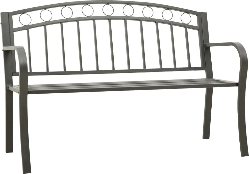 Zahradní lavice šedá 120 cm ocel 319586