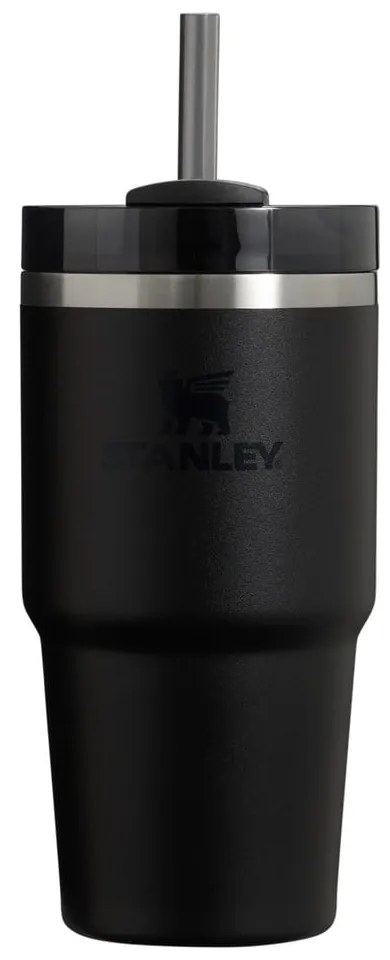 Černá termoska s brčkem z nerezové oceli 600 ml Quencher H2.0 FlowState Tumbler Black – Stanley