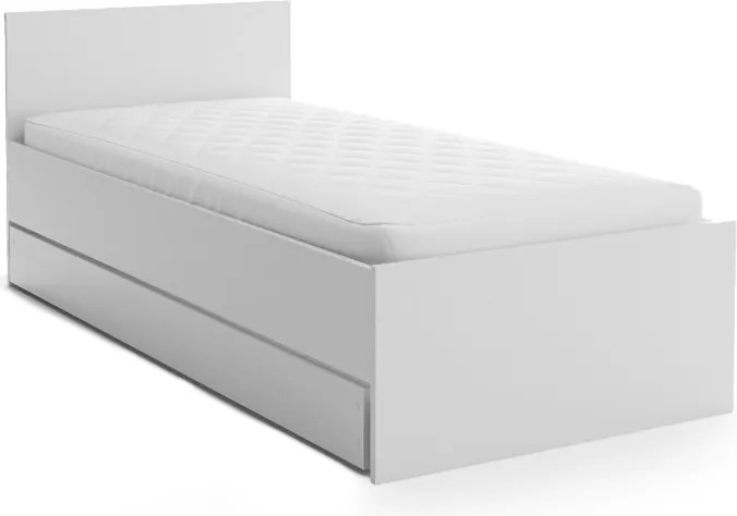 Postel ELISA 90 x 200 cm, bílá Matrace: Bez matrace, Rošt: S laťkovým roštem
