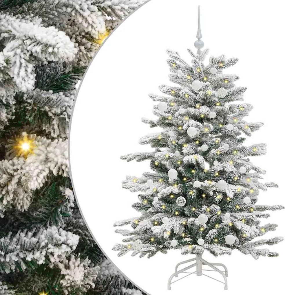 Umělý Skládací Vánoční Strom Bílá 150 cm PE a PVC 3395634