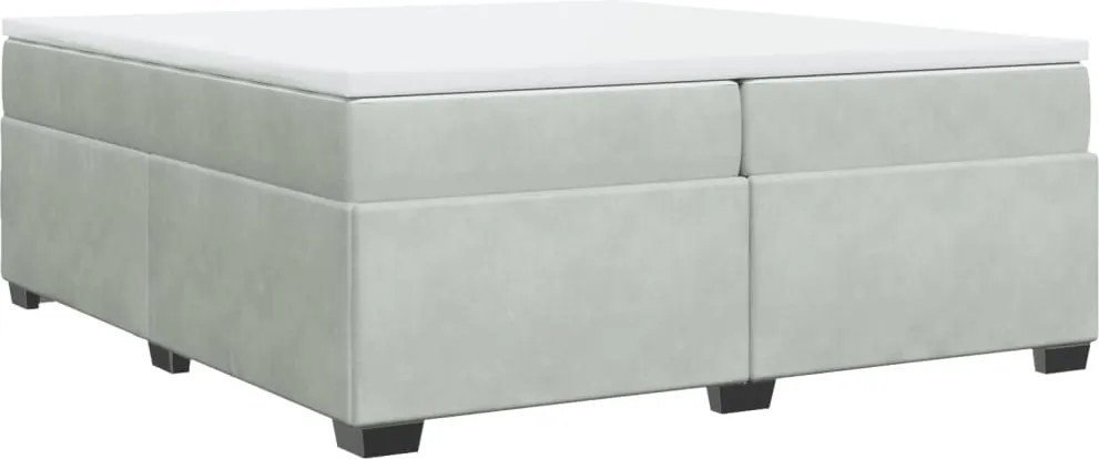 Box spring postel s matrací světle šedá 200x200 cm samet 3285305