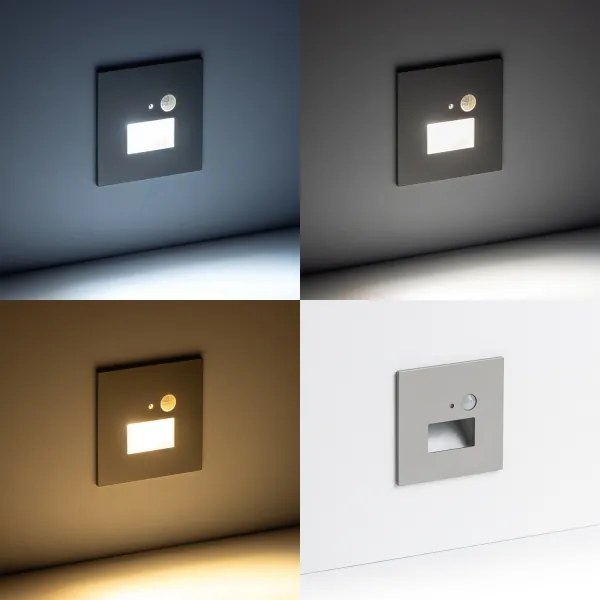 LED Schodišťové svítidlo se senzorem pohybu LED/1,5W/230V 3000/4000/6000K šedá