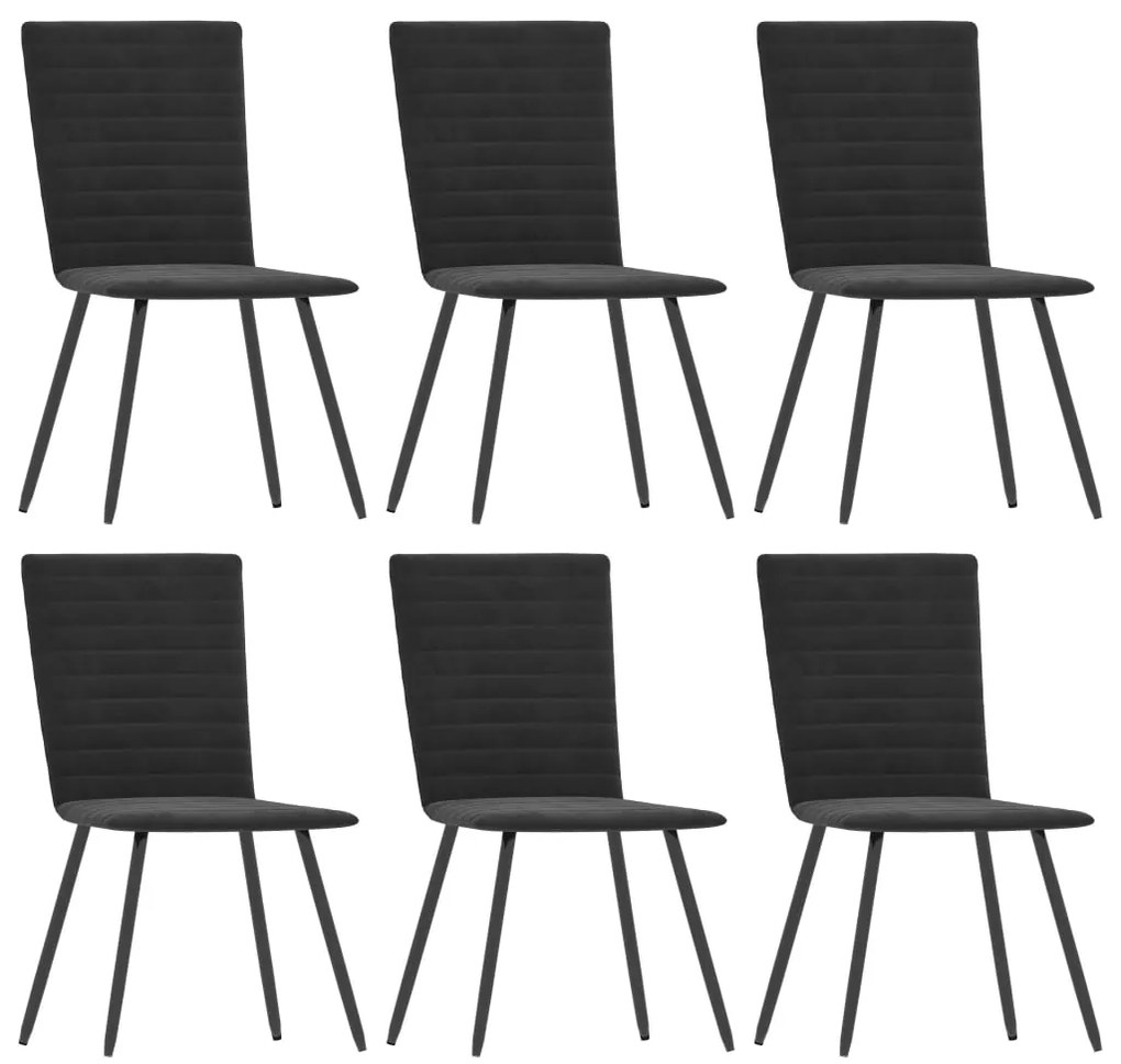 3055156 vidaXL Jídelní židle 6 ks černé samet