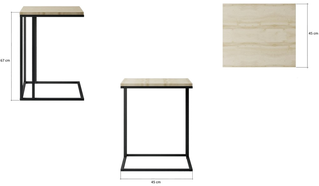 Set do obývacího pokoje stolek Vigo + křeslo Arti Materiál / Dekor: Sonoma
