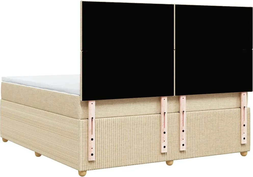 Box spring postel s matrací krémová 180x200 cm textil 3292133