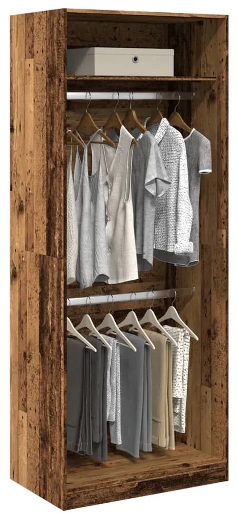 Šatní skříň old wood 80 x 50 x 200 cm kompozitní dřevo 3307799