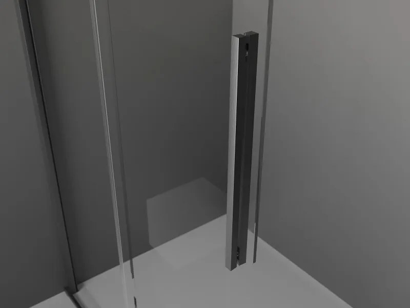 Mexen Velar L, posuvná sprchová zástěna Walk-in 110 x 200 cm, 8mm čiré sklo, grafit broušený, 871-110-003-03-66