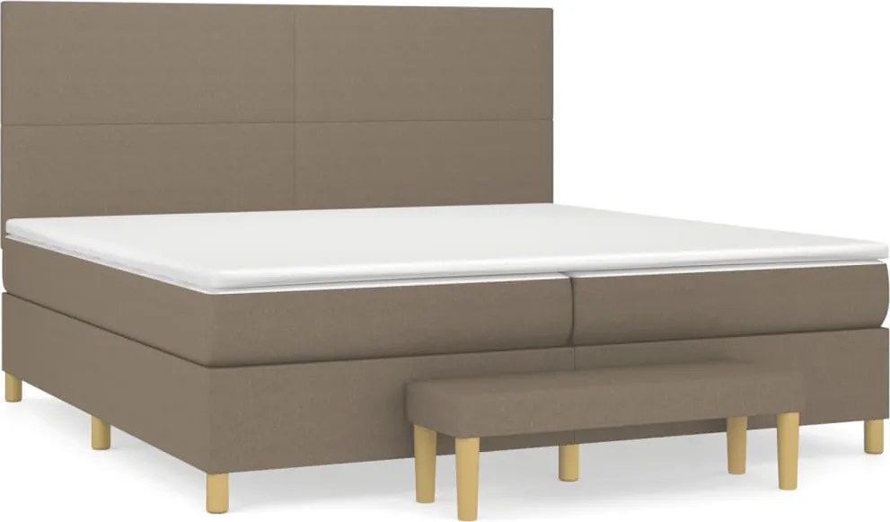 Box spring postel s matrací taupe 200x200 cm textil 3137025