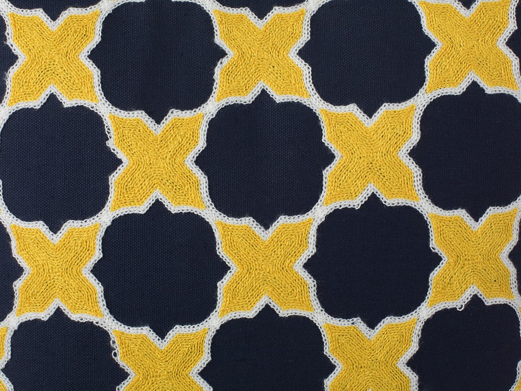 Sada 2 dekorativních polštářů marocký vzor 45 x 45 cm žluto-modrá MUSCARI Beliani