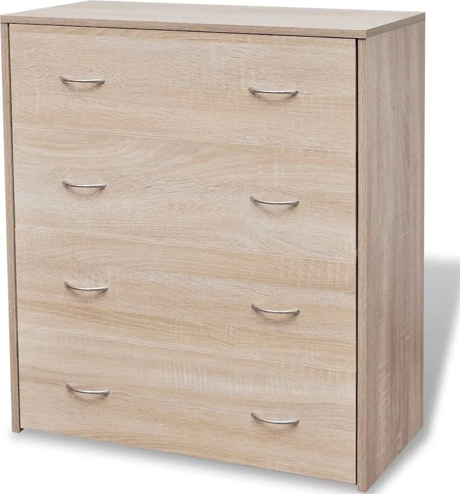 Příborník se 4 zásuvkami 60 x 30,5 x 71 cm barva dub 242544