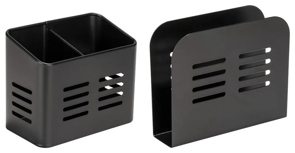 Kovové stojany na příbory a ubrousky v sadě 2 ks Black Outdoor Kitchen Baco – Wenko