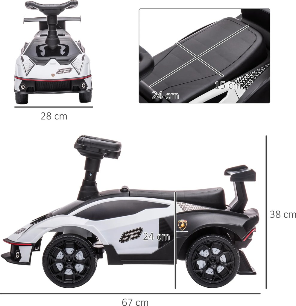 AIYAPLAY autíčko pro děti s úložným prostorem, klaksonem a zvukem motoru bílá
