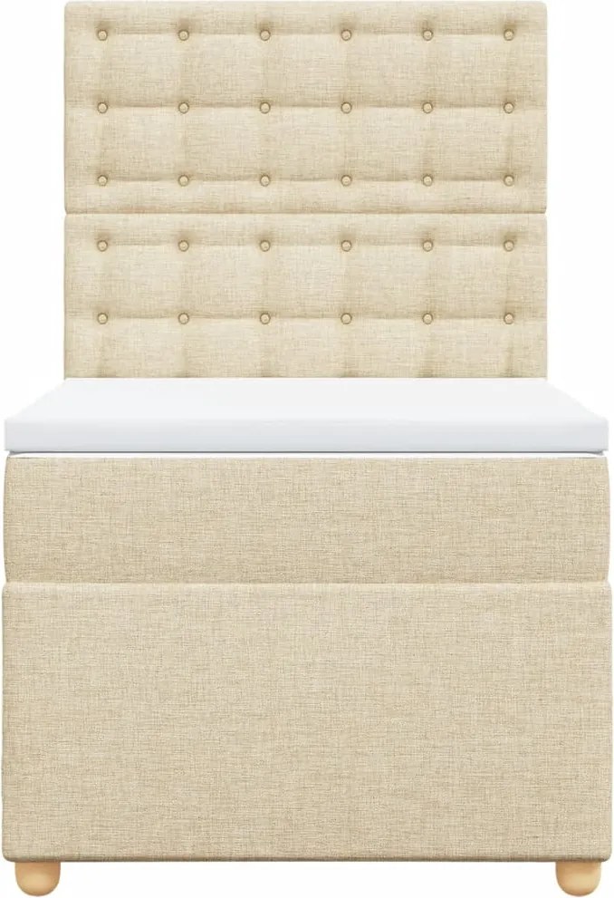 Box spring postel s matrací krémová 80 x 200 cm textil 3293426