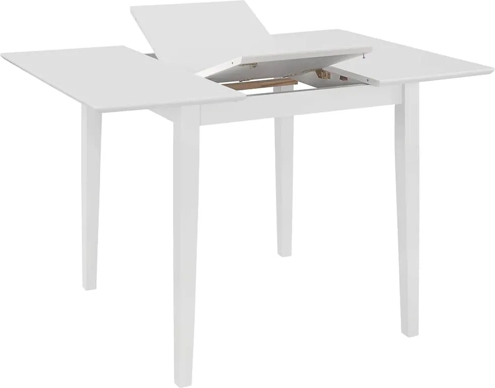Rozkládací jídelní stůl bílý (80–120) x 80 x 74 cm MDF 247626