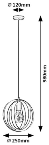 Rabalux 5360 - Lustr na lanku CORTADO 1xE27/40W/230V