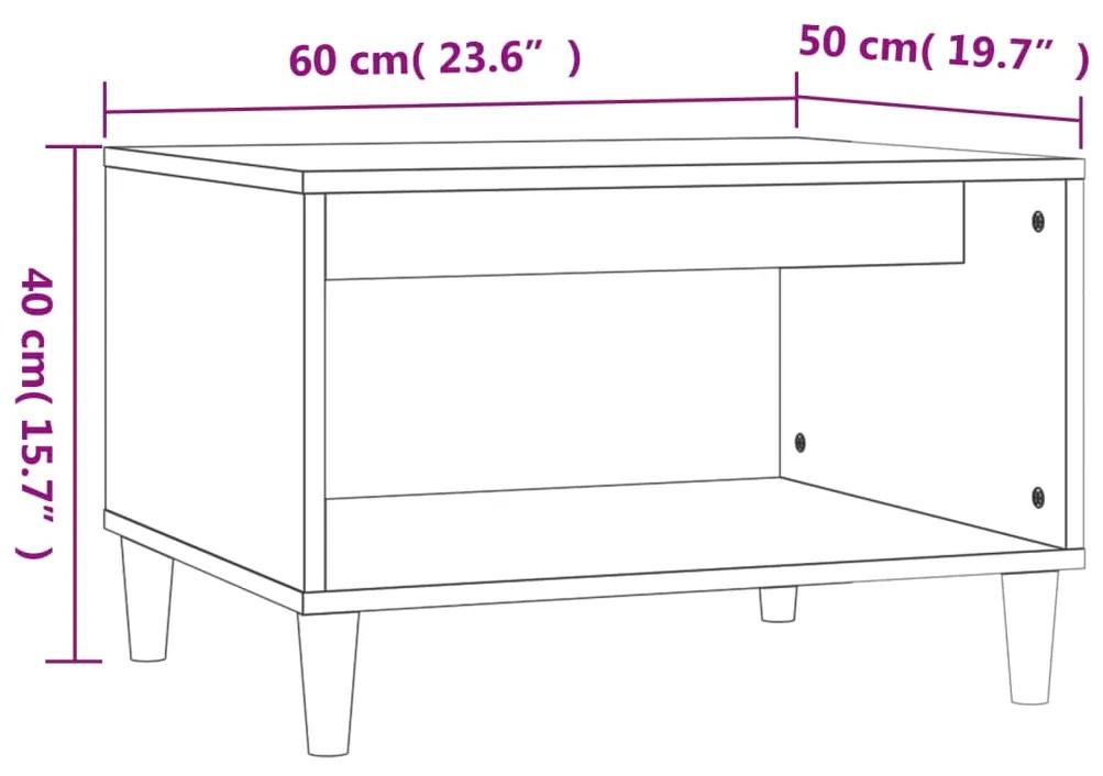 Konferenční stolek lesklý bílý 60x50x40 cm kompozitní dřevo - Default Title