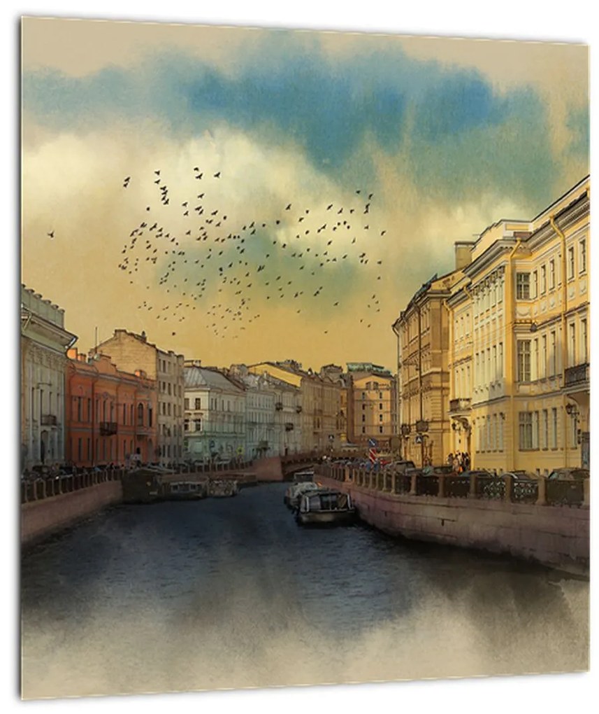 Obraz - Řeka Moyka, Petrohrad, Rusko (30x30 cm)