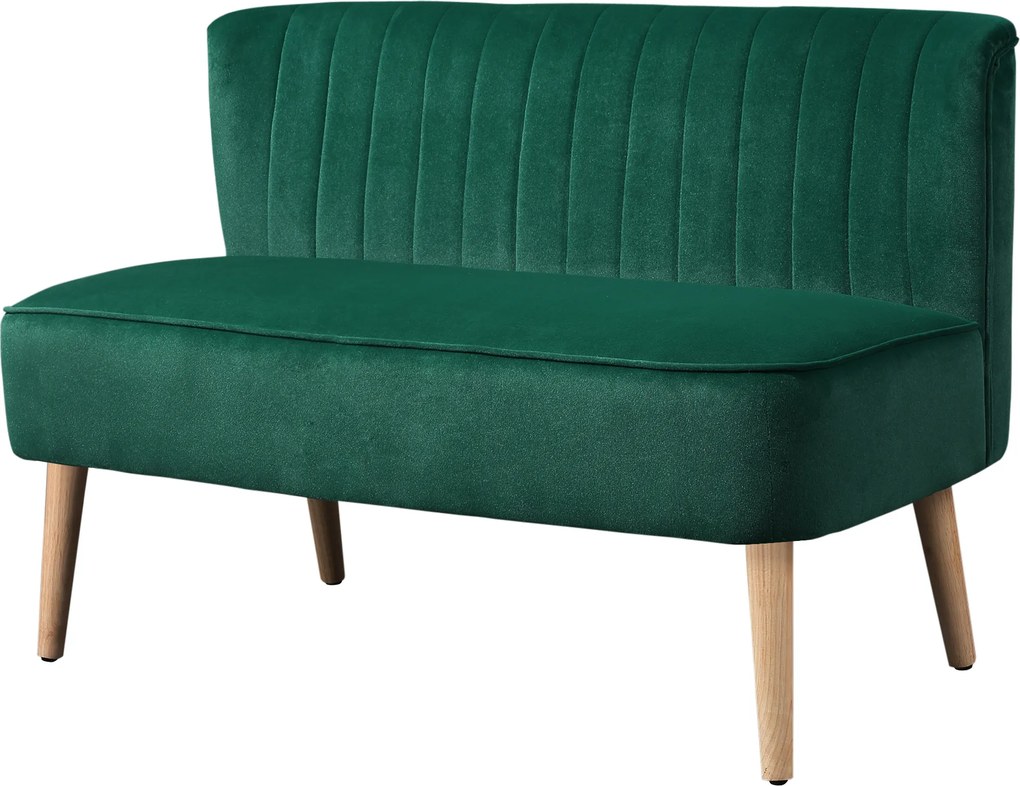 HOMCOM dvoumístná pohovka — kompaktní sametová pohovka do obýváku, ložnice a menších prostor, 117 × 56,5 × 77 cm