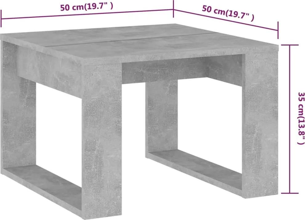 vidaXL Odkládací stolek 50 x 50 x 35 cm dřevotříska [808627] Barva: Bílá