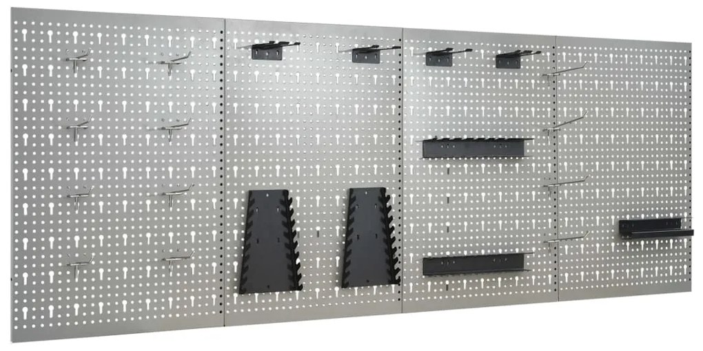 Nástěnné děrované panely 4 ks 40 x 58 cm ocel 145352