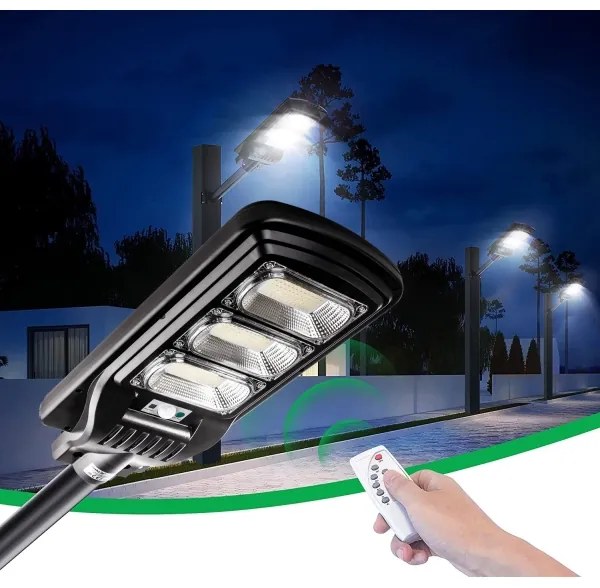 LED Solární pouliční lampa se senzorem LED/180W/6V 6500K IP65 + dálkové ovládání