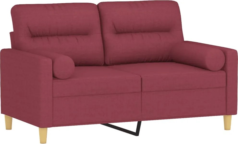 2místná pohovka s polštáři vínová 120 cm textil 3200819