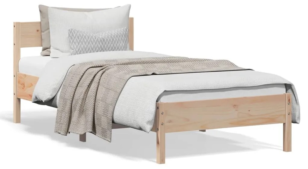 Rám postele s čelem 90 x 190 cm masivní borovice - Default Title