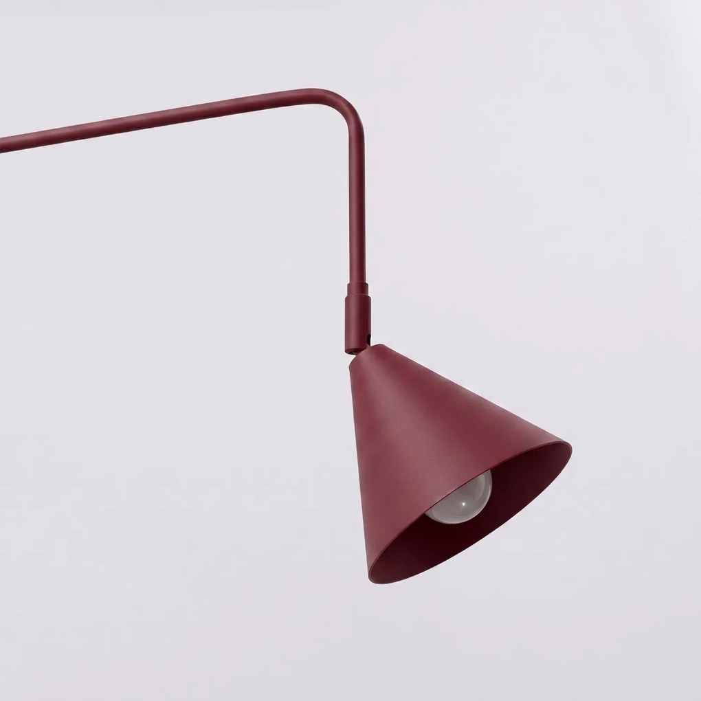 Sollux Lighting Nástěnné svítidlo NOX 1 bordó s vypínačem