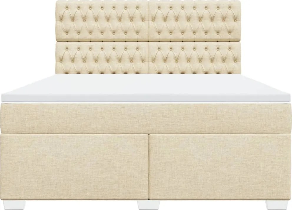 Box spring postel s matrací krémová 180x200 cm textil 3292879