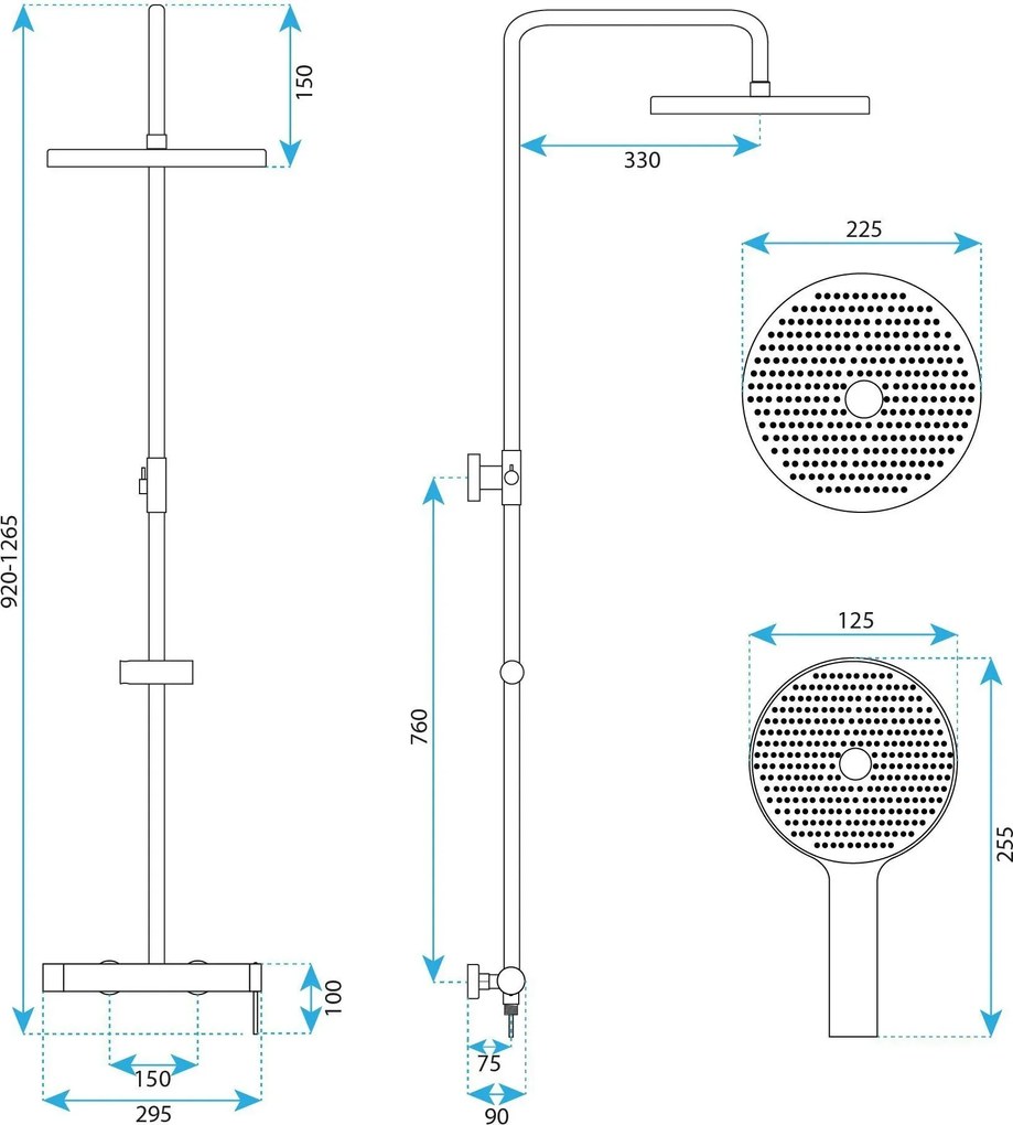Rea, Sprchový set Rea Rivo Black, REA-P9499