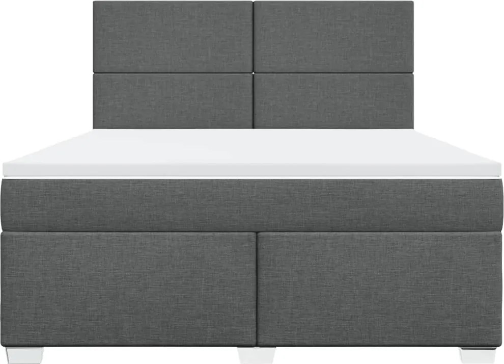 Box spring postel s matrací tmavě šedá 180x200 cm textil 3290561