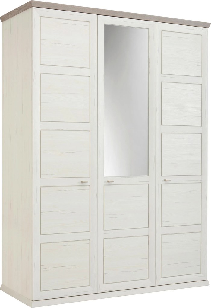 XXXLutz ŠATNÍ SKŘÍŇ SE ZRCADLEM, šedá, bílá, 154/209/60 cm Hom`in - Šatní skříně - 000003000118