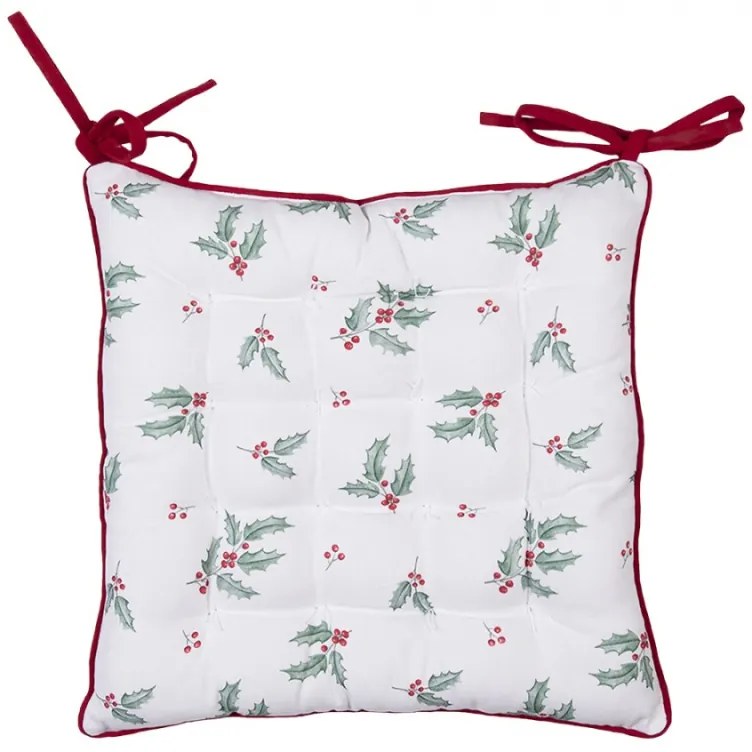 Podsedák na židli s výplní Holly Christmas s jelenem – 40x40x4 cm