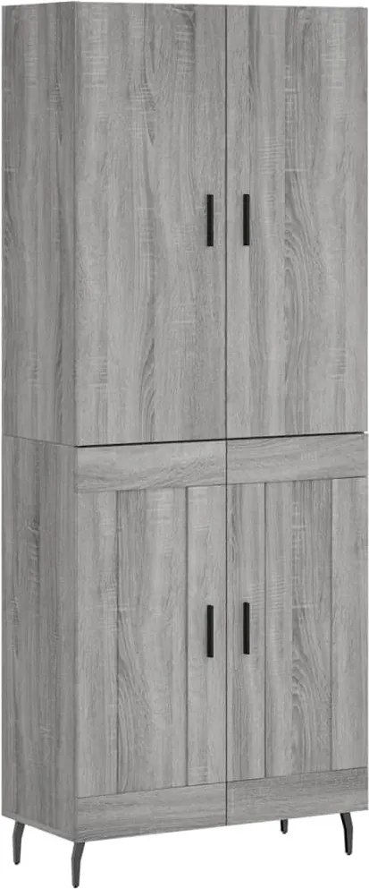 Skříň highboard šedá sonoma 69,5 x 34 x 180 cm kompozitní dřevo 3195809