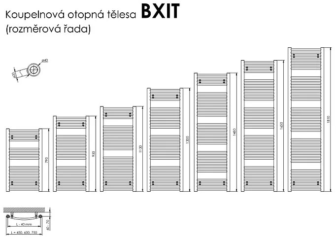 ELVL Bitherm elektrický nerezový radiátor BXIT.ER 600 x 950 mm ELVL2006 PROVEDENÍ: Leštěná nerez