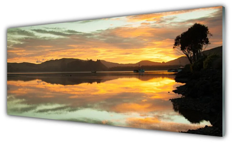 akrylový obraz Voda Hory Krajina 125x50 cm