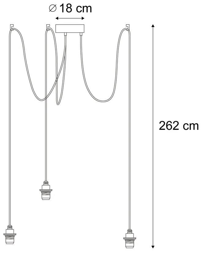 Venkovní závěsné svítidlo černé 3-světla IP44 - Cava